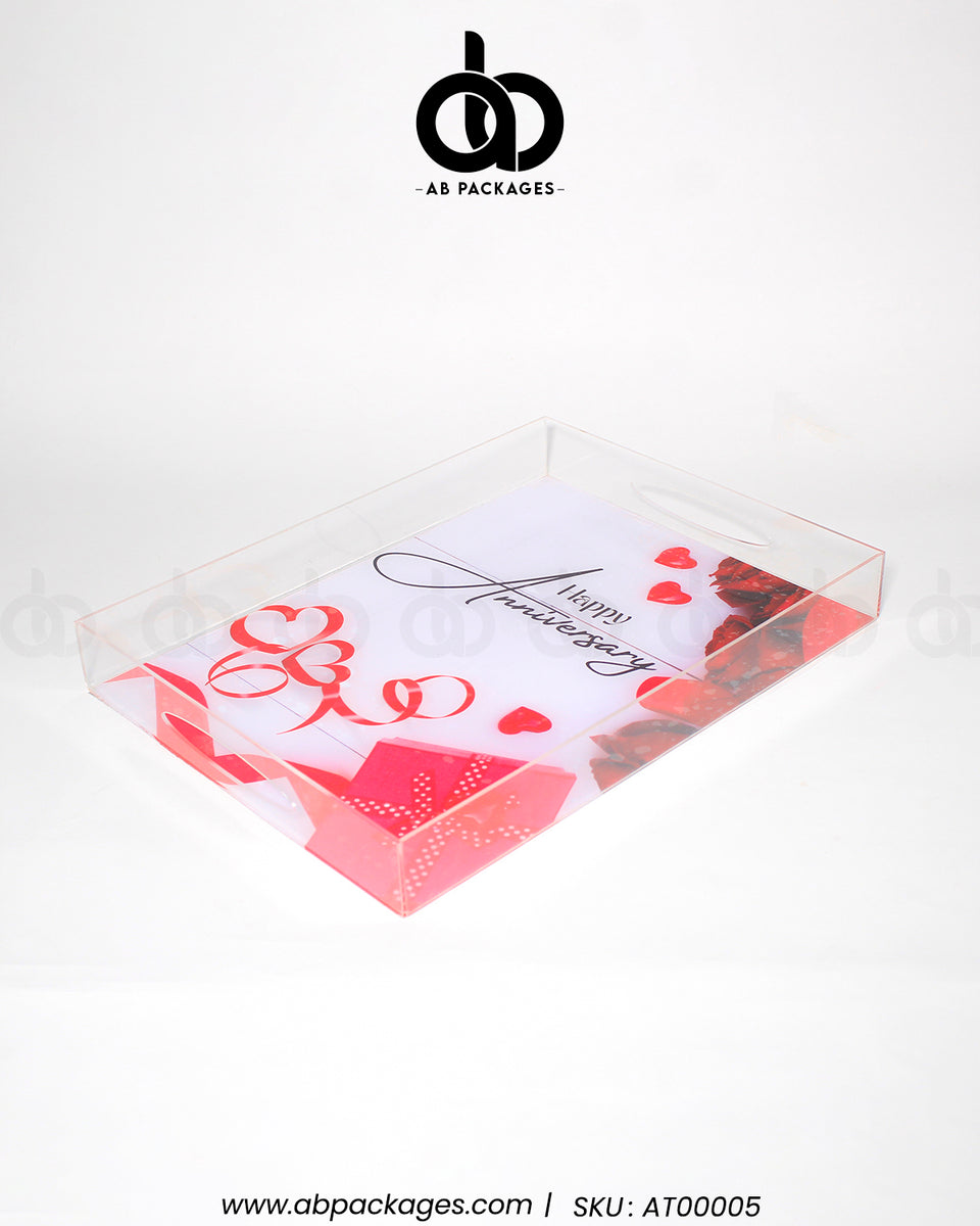 Elegant Acrylic Happy Anniversary Tray – AB PACKAGES