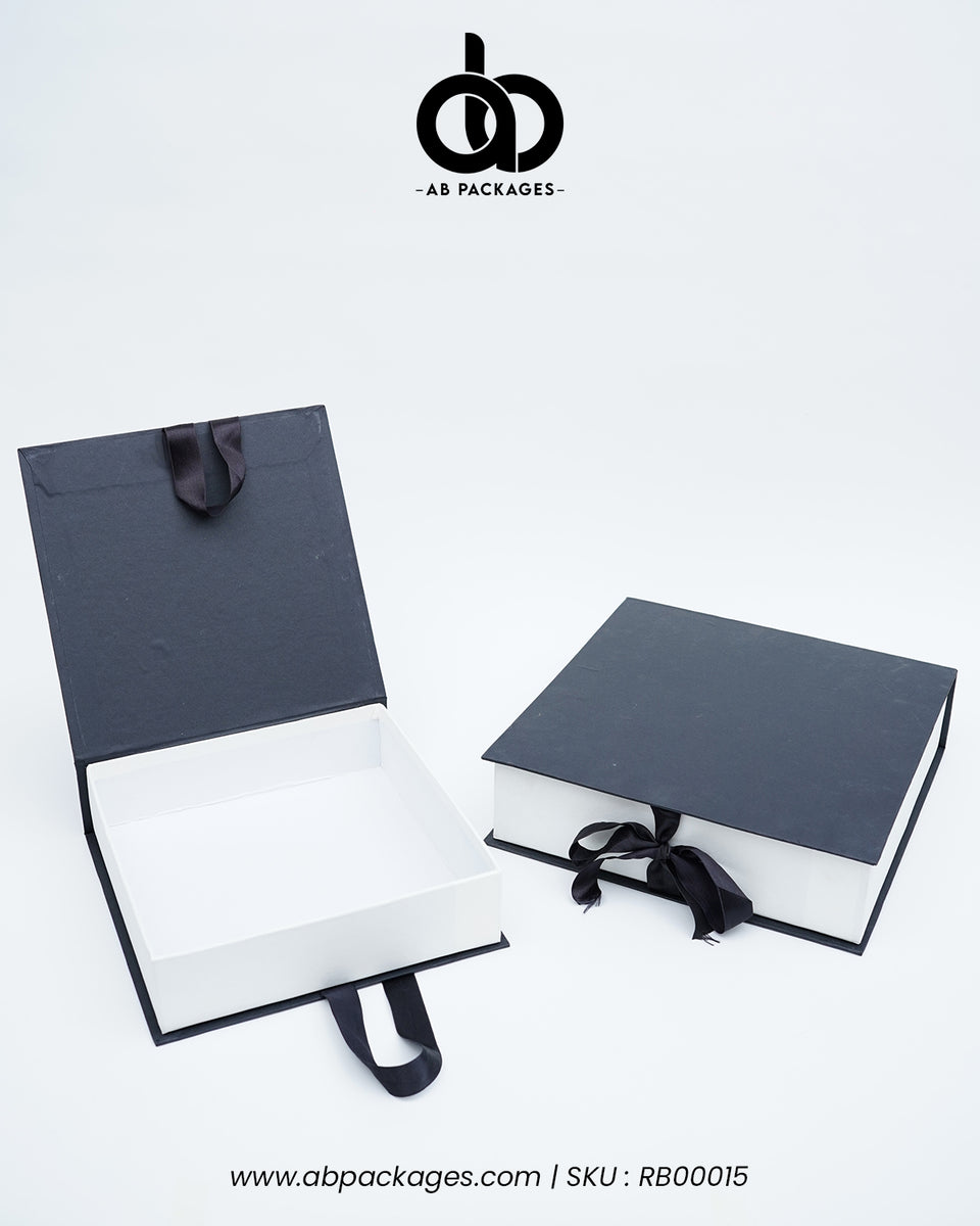Classic Elegance Book Style Rigid Black Gift Box – AB PACKAGES