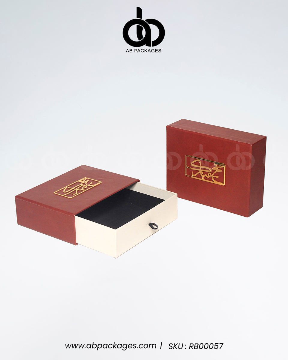 Refined Elegance Brown Rigid Drawer Hajj Exclusive Box – AB PACKAGES